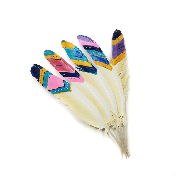 Painted Feathers - Etsy