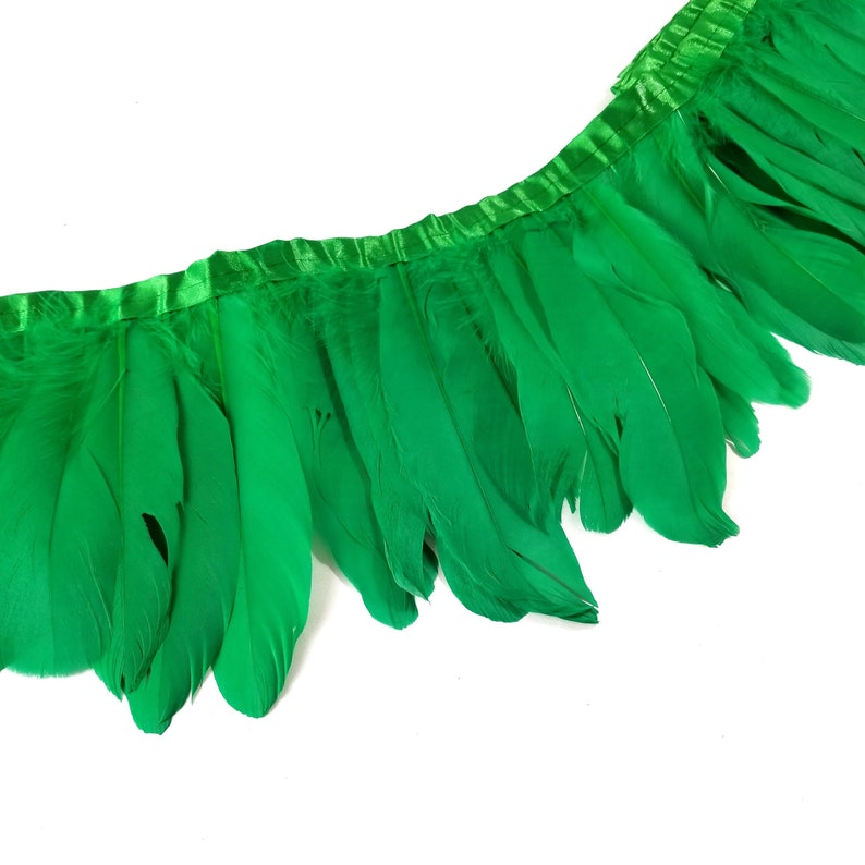 1 Yard GREEN Goose Feather Trim | Etsy