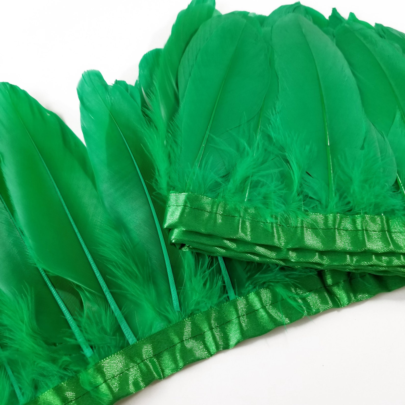 1 Yard GREEN Goose Feather Trim | Etsy