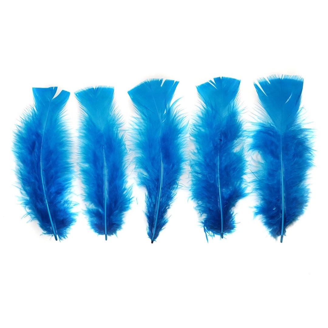 10 Pcs Turquoise Turkey Feathers 4-6" Dyed Loose Body Feathers - Etsy