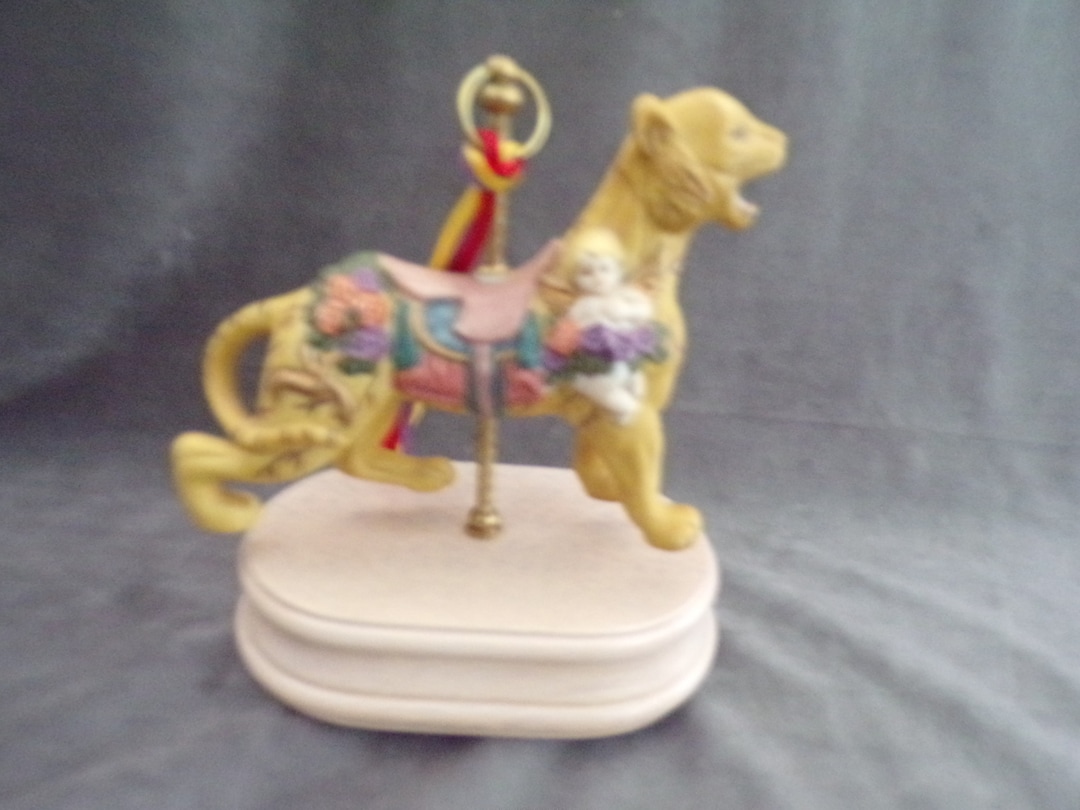 Vintage Carousal Tiger Music Box --music ''talk to the Animals'' - Etsy