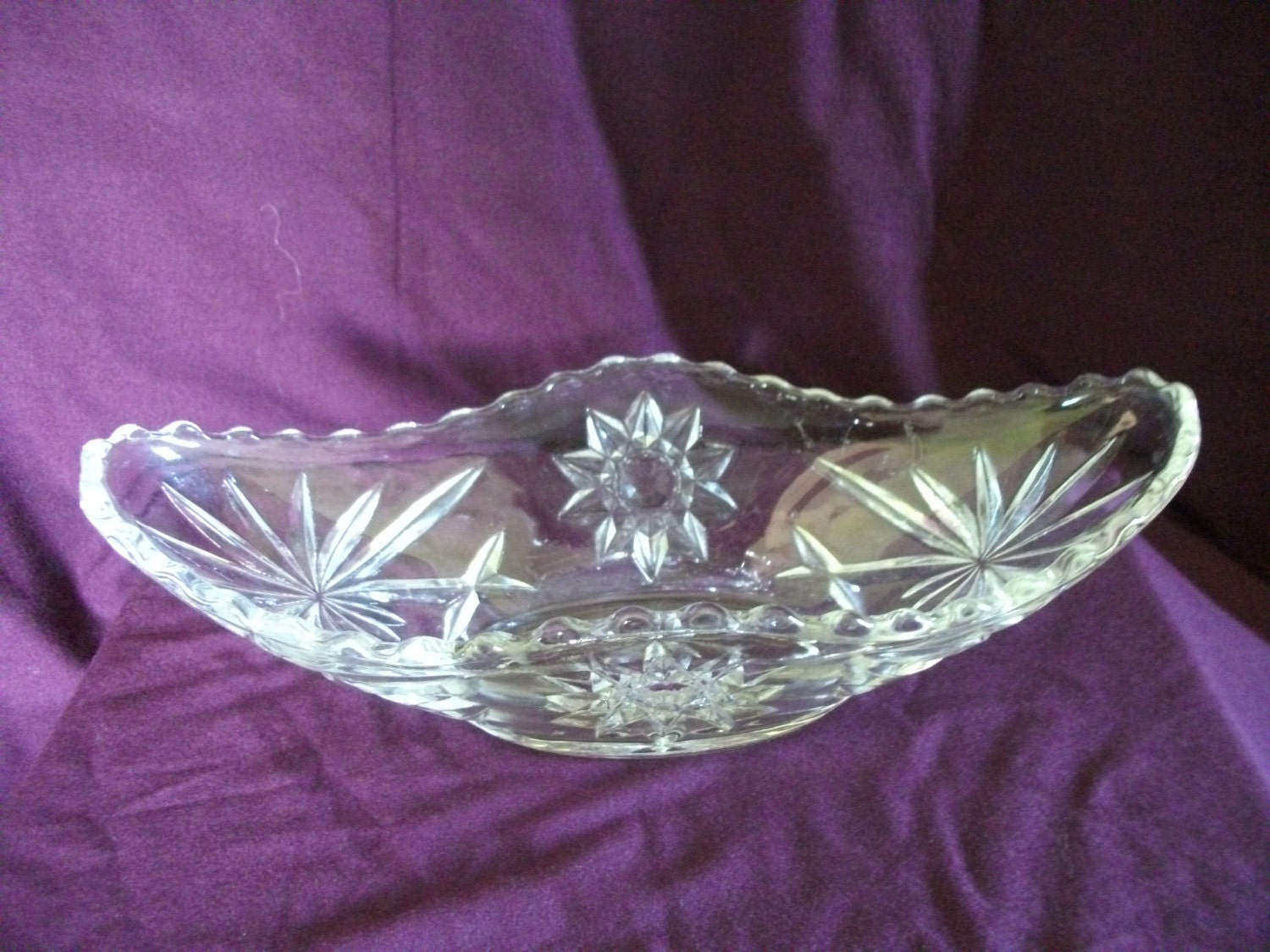 Cut Glass Candy or Relish Dish - Etsy