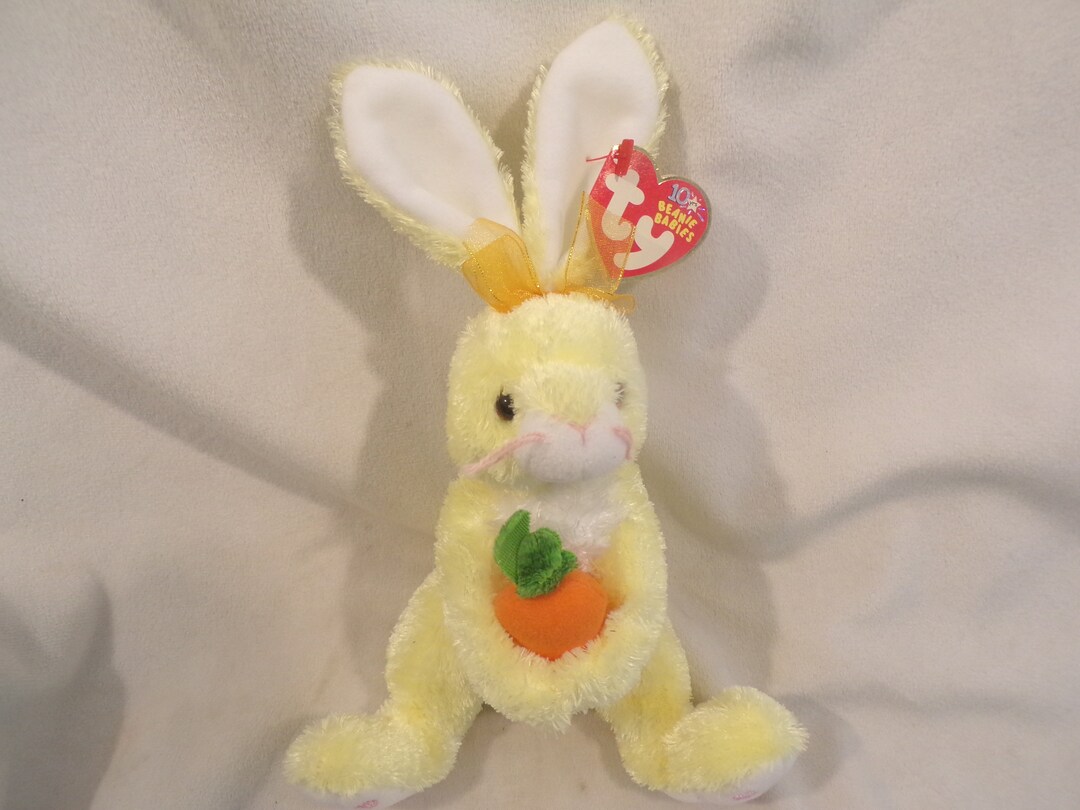 Vintage TY Beanie Babies Rabbit "nibbles" the Bunny 2002 - Etsy