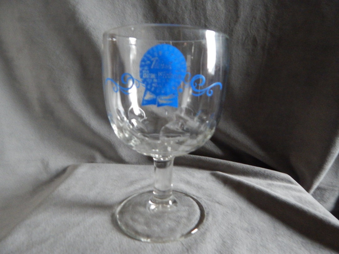Vintage Pabst Blue Ribbon Beer Glass Goblet - Etsy