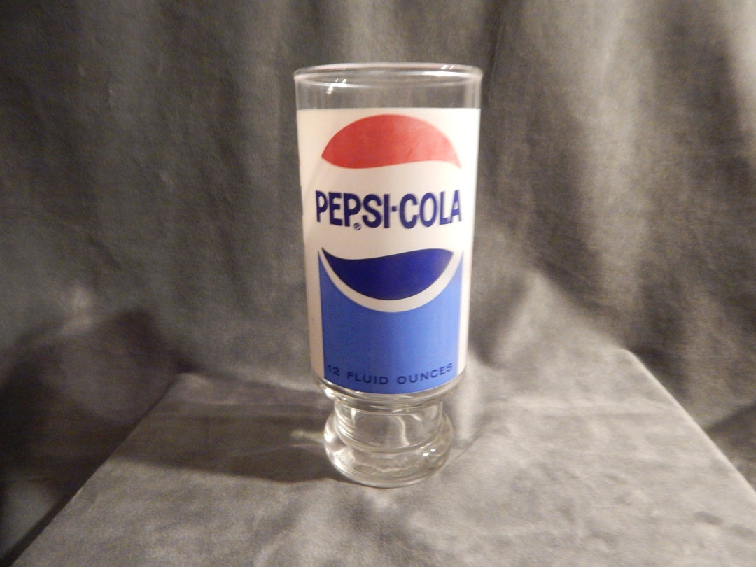 Vintage Pepsi Logo Footed Glass - Etsy