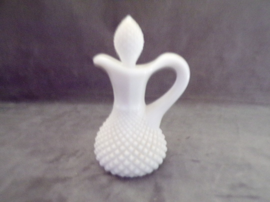 Vintage Milk Glass Small Pitcher With Stopper - Etsy