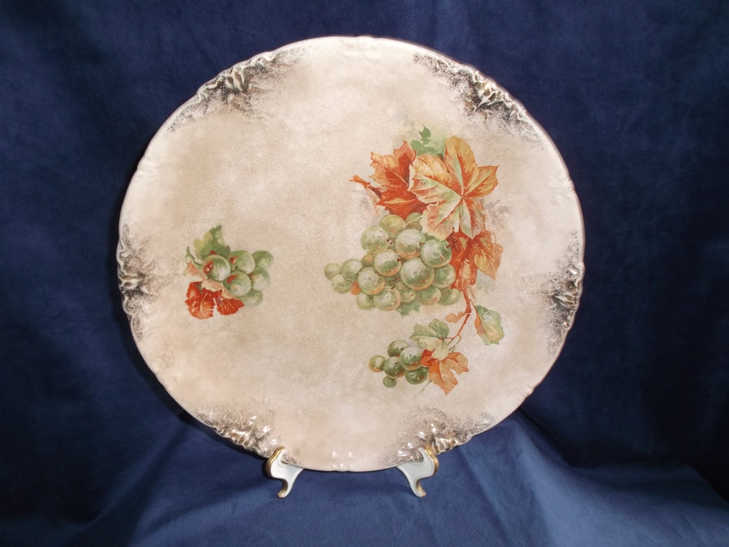 La Belle China Pottery Grape Pattern Serving Plate - Etsy