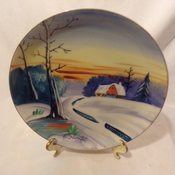 Winter Scene Plate - Etsy