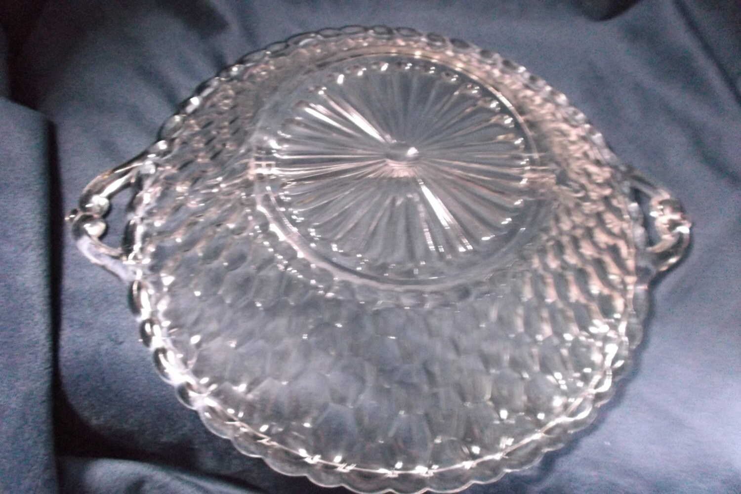 Vintage Clear Glass Honeycomb Pattern Divided Relish/Candy | Etsy