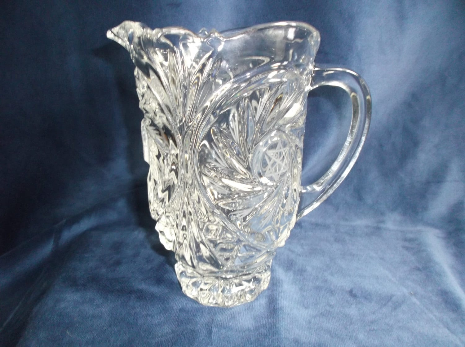 Vintage Clear Pressed Glass Pitcher - Etsy