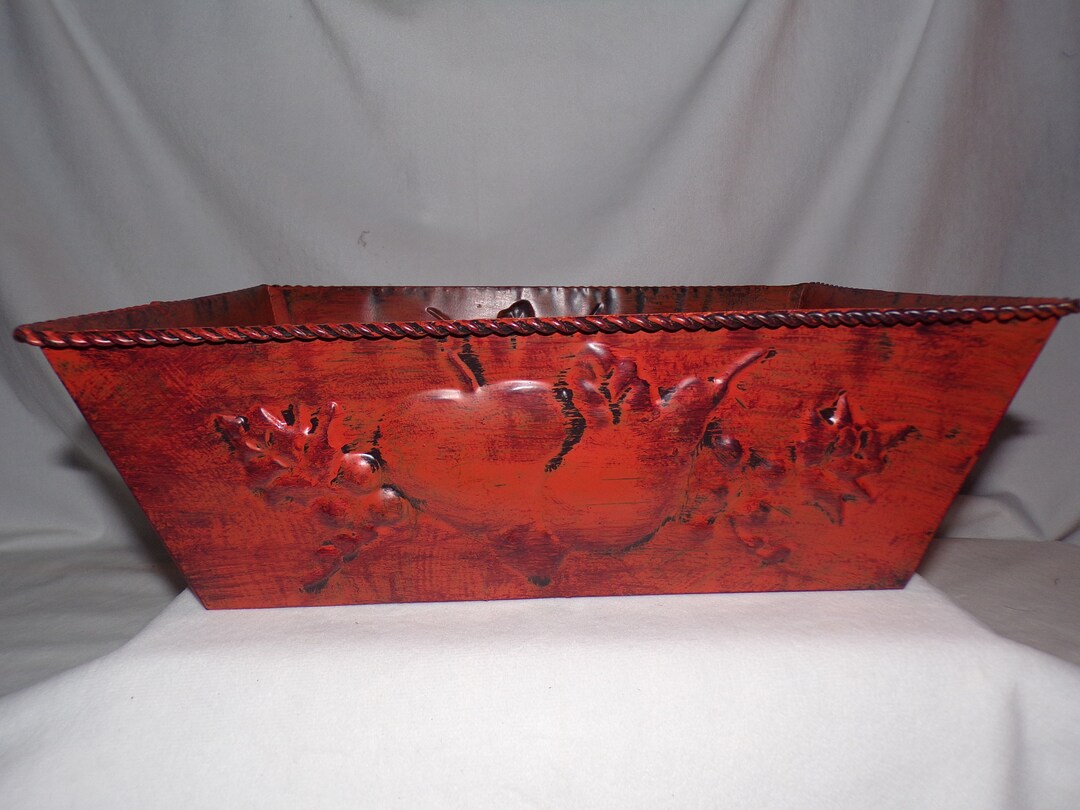 Vintage Oblong Metal Flower Planter Pot With Handles - Etsy