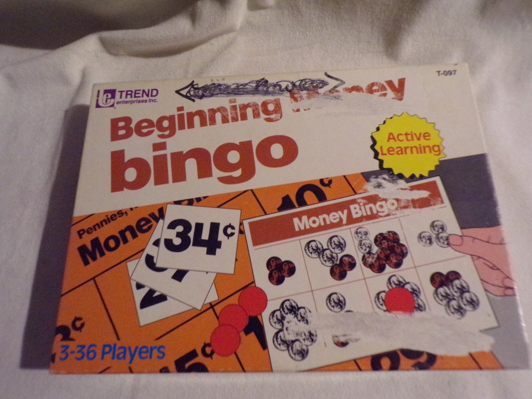Vintage 1977 Beginning Money Bingo by Trend Enterprises - Etsy