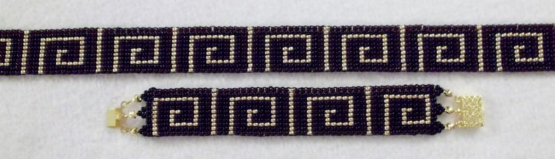 Three-color Greek Key 7-1/2-inch/19 Cm Woven Beads Bracelet - Etsy