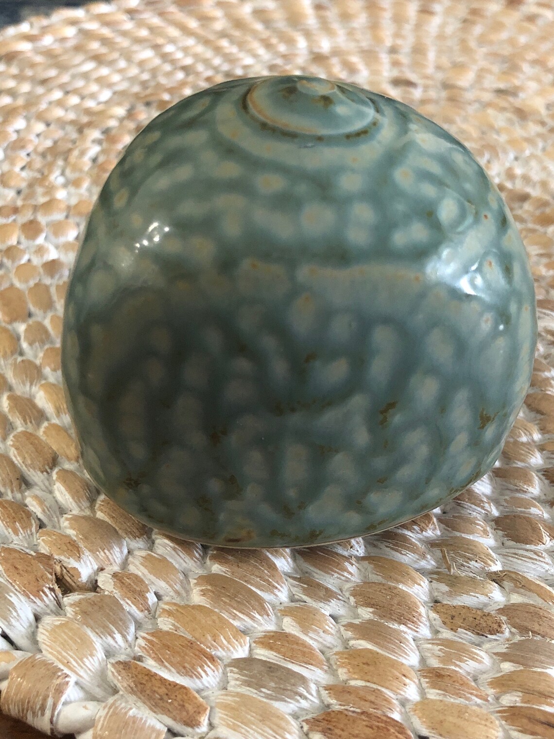 LIMETON POTTERY PAPERWEIGHT Blue-gray Drip Glaze Snail Top Gs1a-100 - Etsy