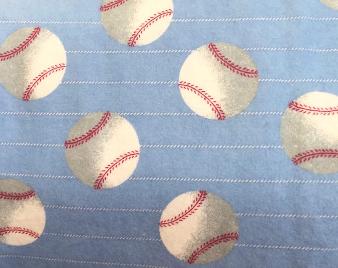 BASEBALL FLANNEL FABRIC Quilt Backing Quilting Sewing 4 Yd X 45 in ...
