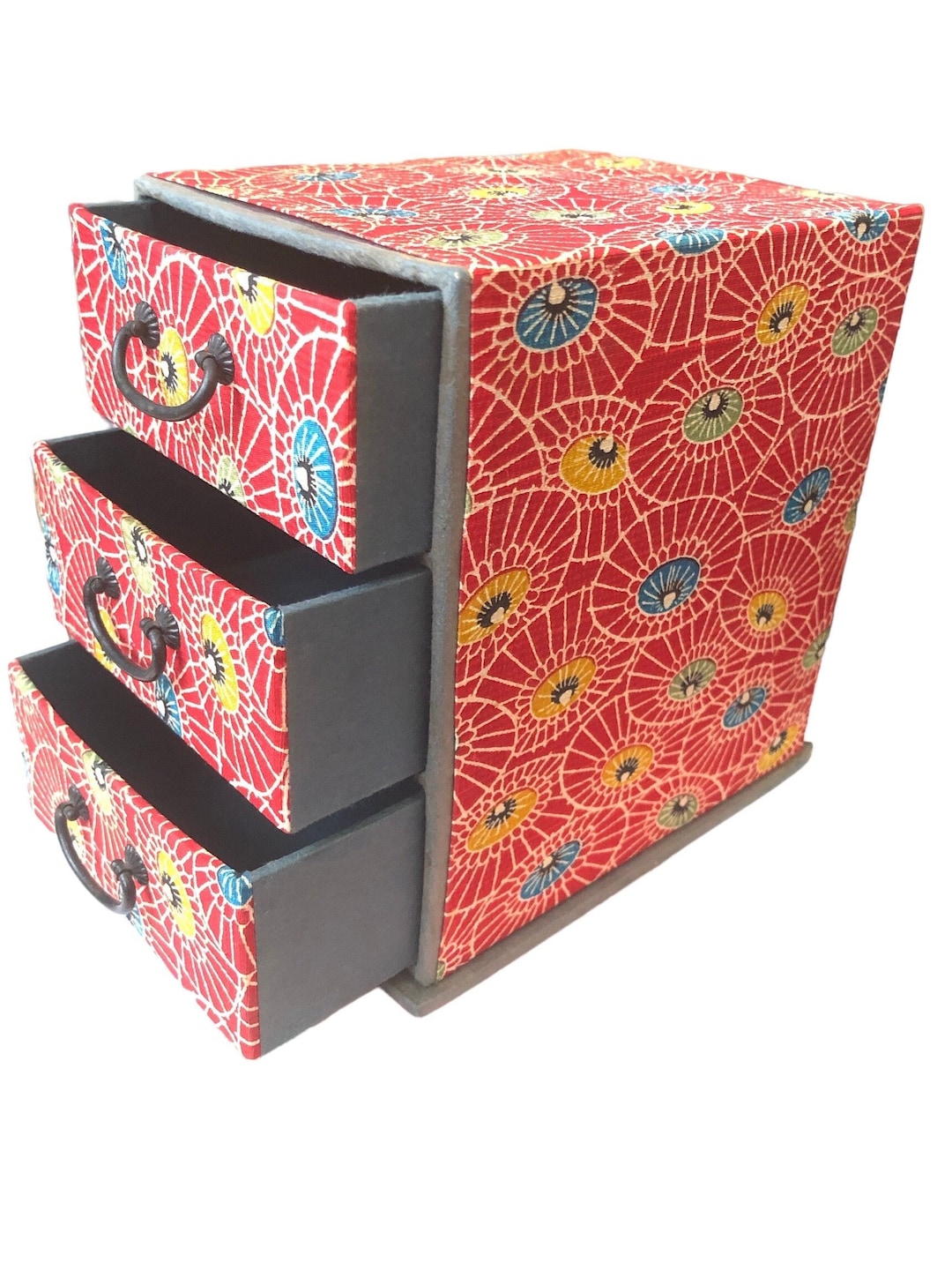 Vintage JAPANESE CHEST of DRAWERS Paper & Fabric Jewelry Boxes - Etsy