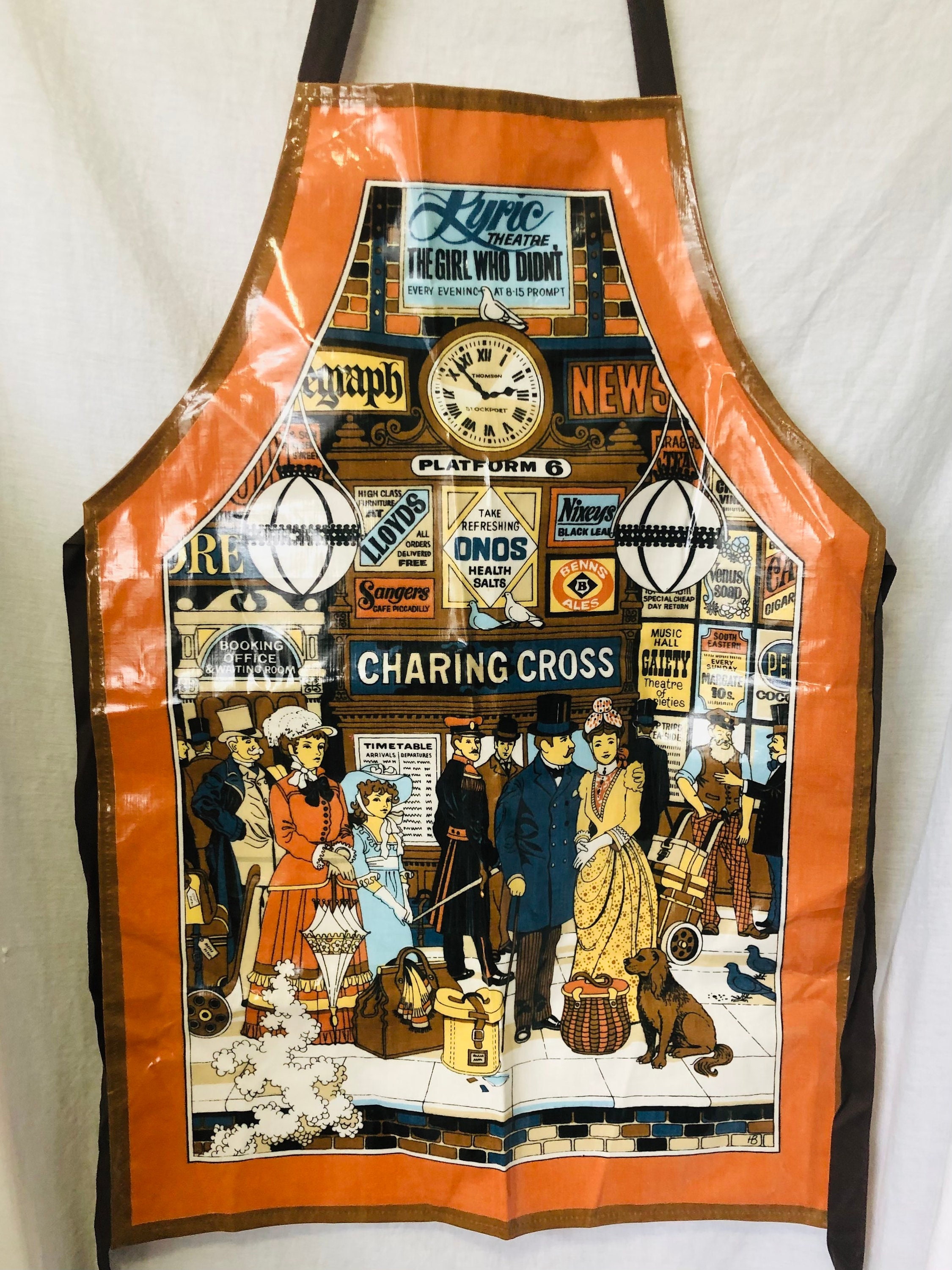 Vintage PVC Coated Cotton BUTCHER'S APRON Charing Cross Station London ...