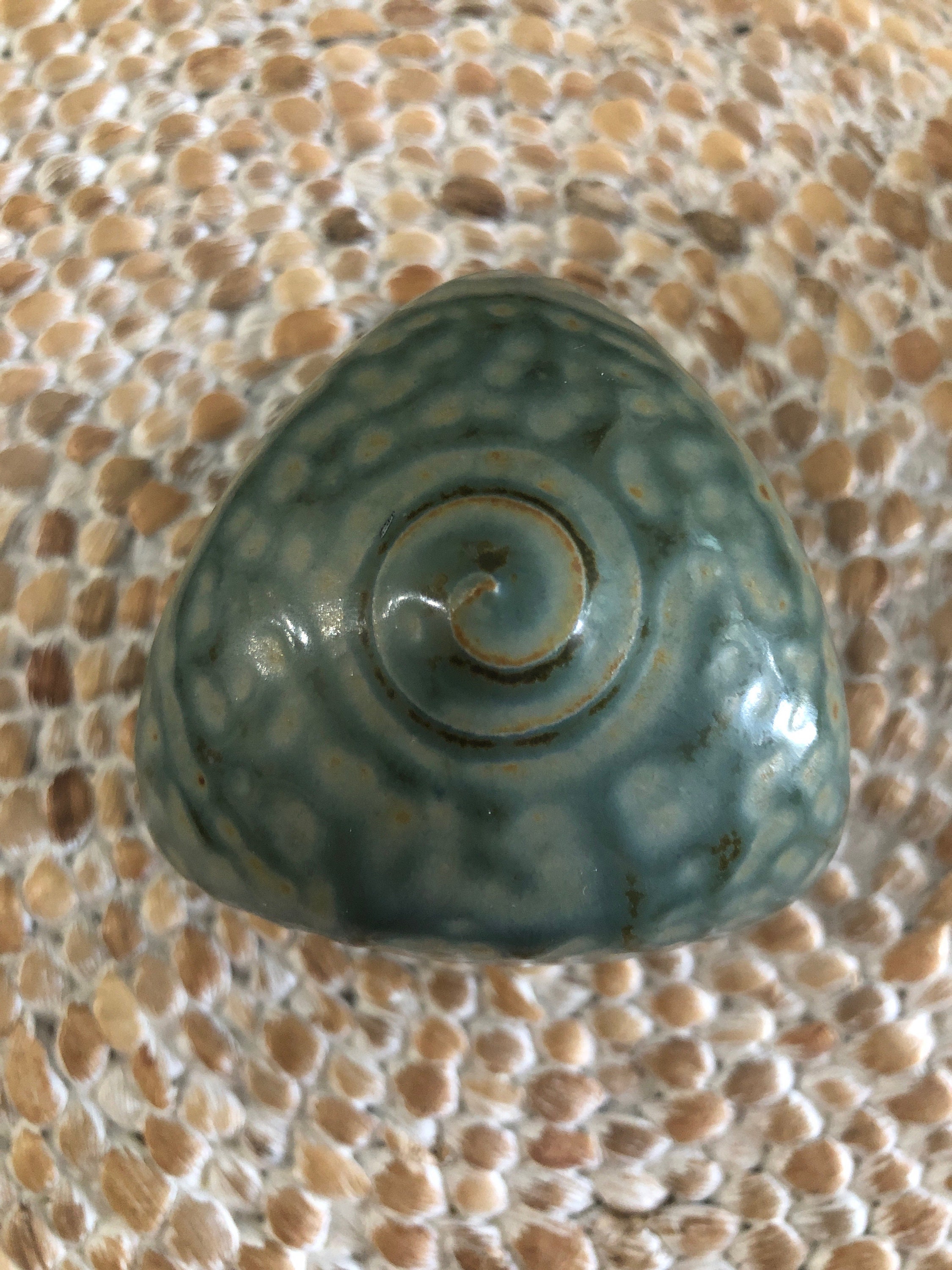 LIMETON POTTERY PAPERWEIGHT Blue-gray Drip Glaze Snail Top Gs1a-100 - Etsy