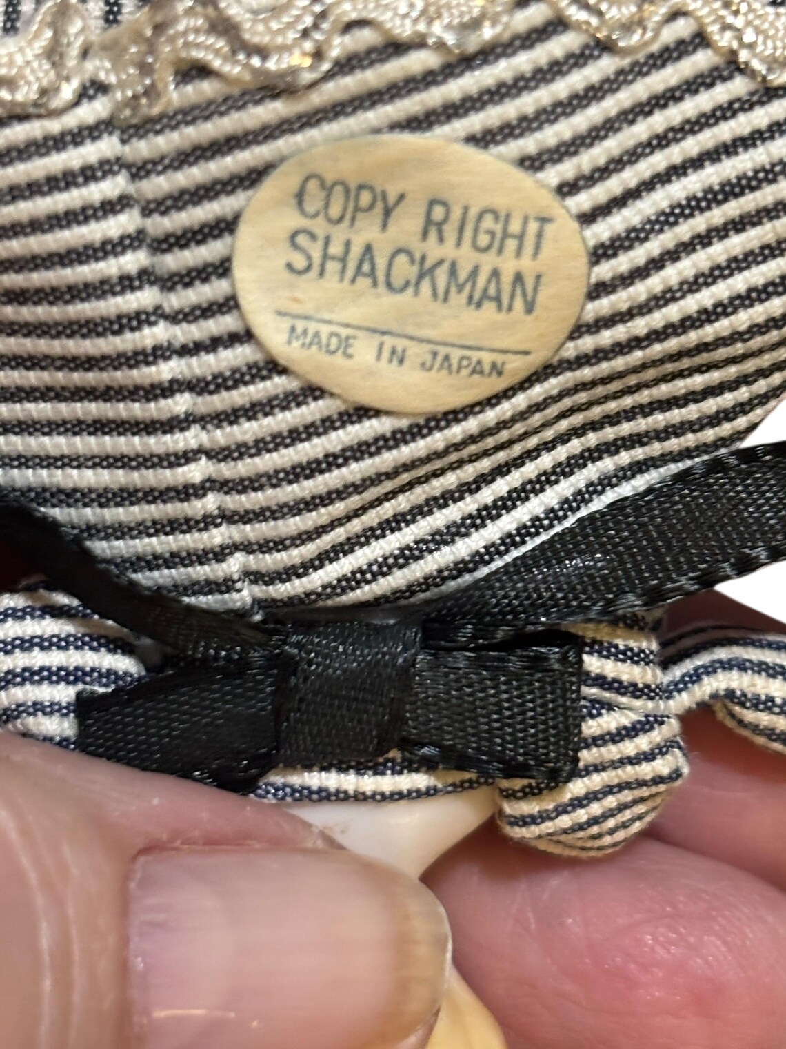 Mini SHACKMAN DOLL 3" Lady in Black Striped Dress Jd4-18 - Etsy