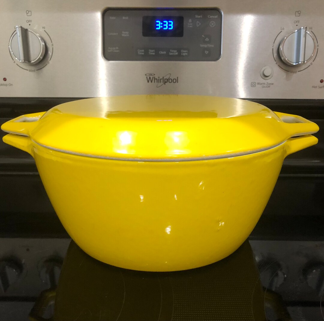 Mcm 4 Qt DUTCH OVEN Yellow Enamel Cast Iron COPCO Denmark Michael Lax ...