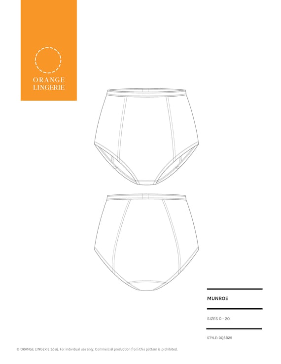 Instant Download PDF Lingerie Sewing Pattern for High Waist - Etsy