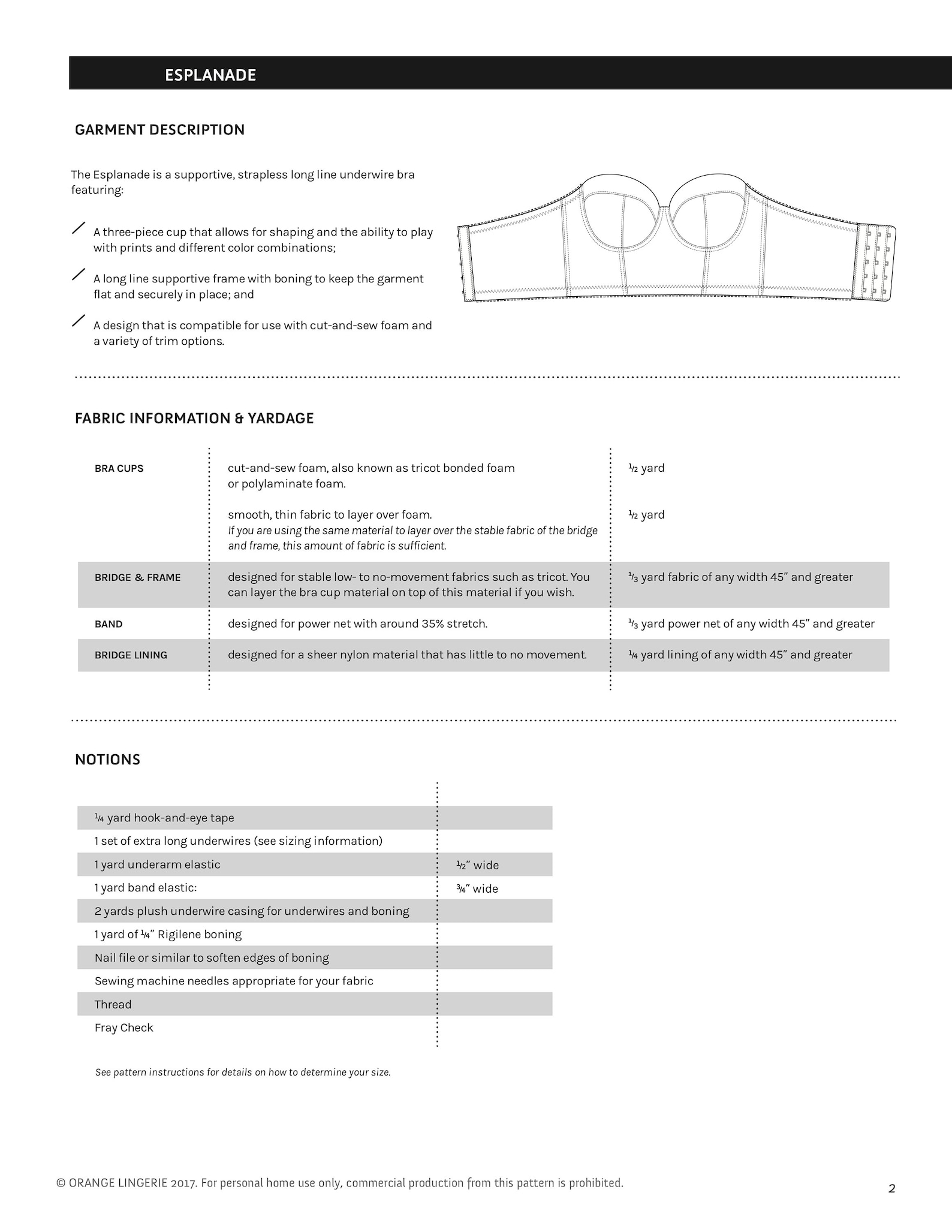 Instant Download PDF Lingerie Sewing Pattern for a Strapless - Etsy