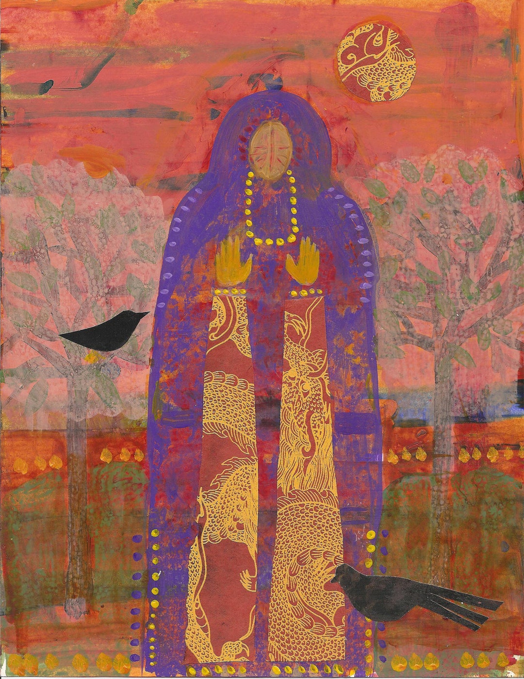 Feminine Divine, Priestess, Nature Spirit With Black Birds. Brings ...