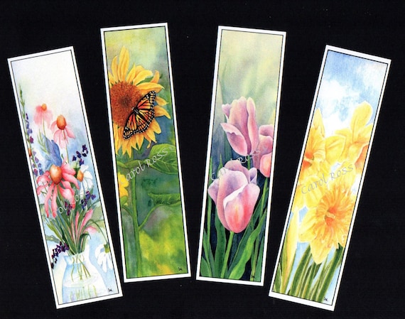 Watercolor Bookmarks | Etsy