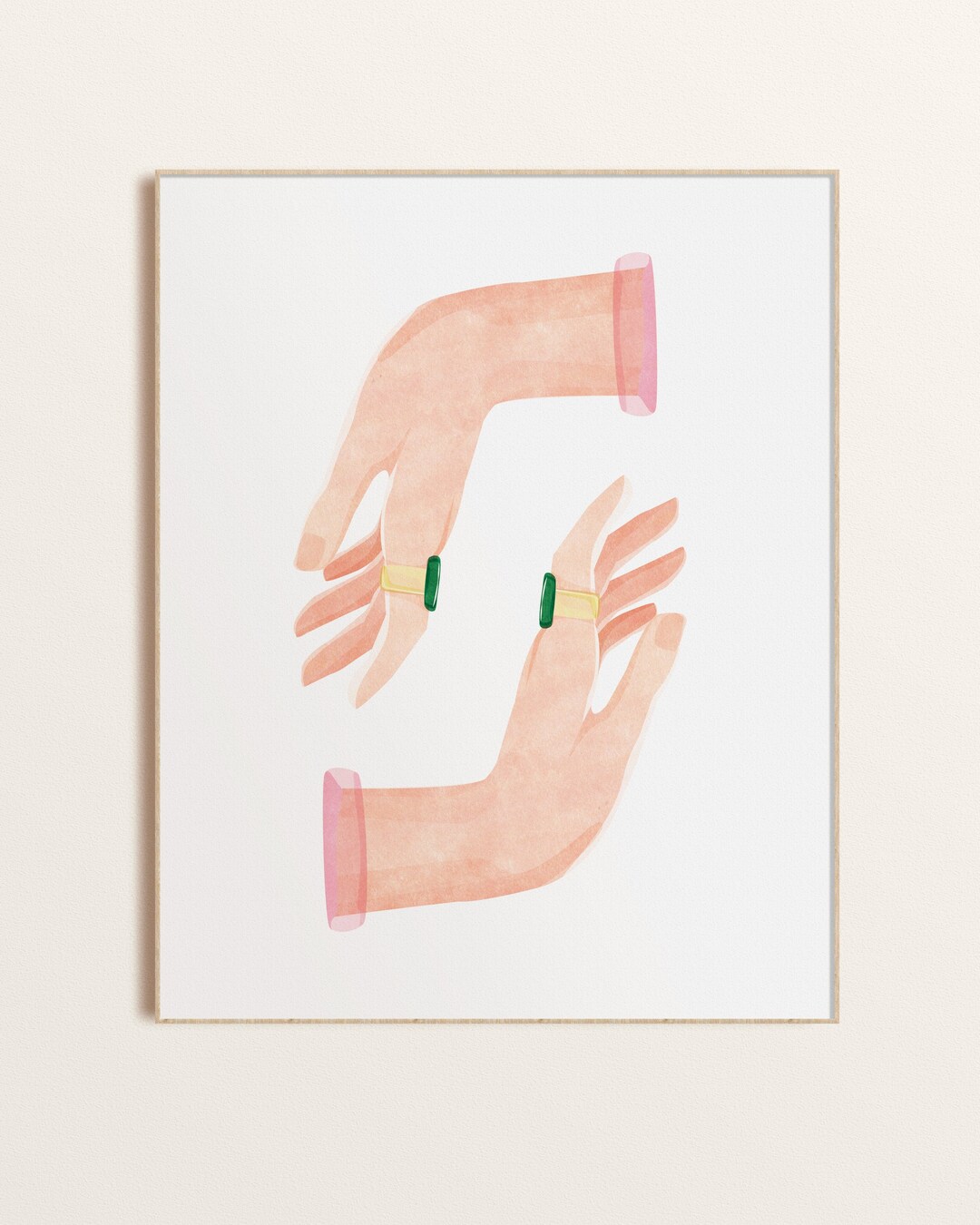 Midcentury Modern Hand Art Print, Bohemian Decor, Hand Gesture ...