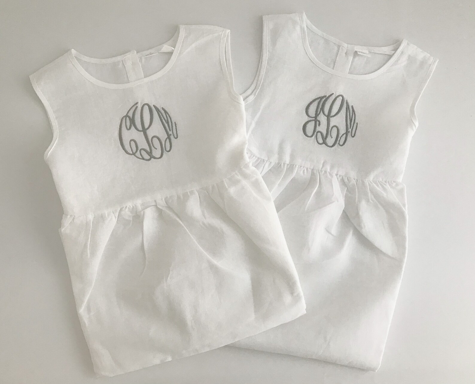 Monogrammed Linen Dress Sundress Beach Picture Summer Easter Pink White ...