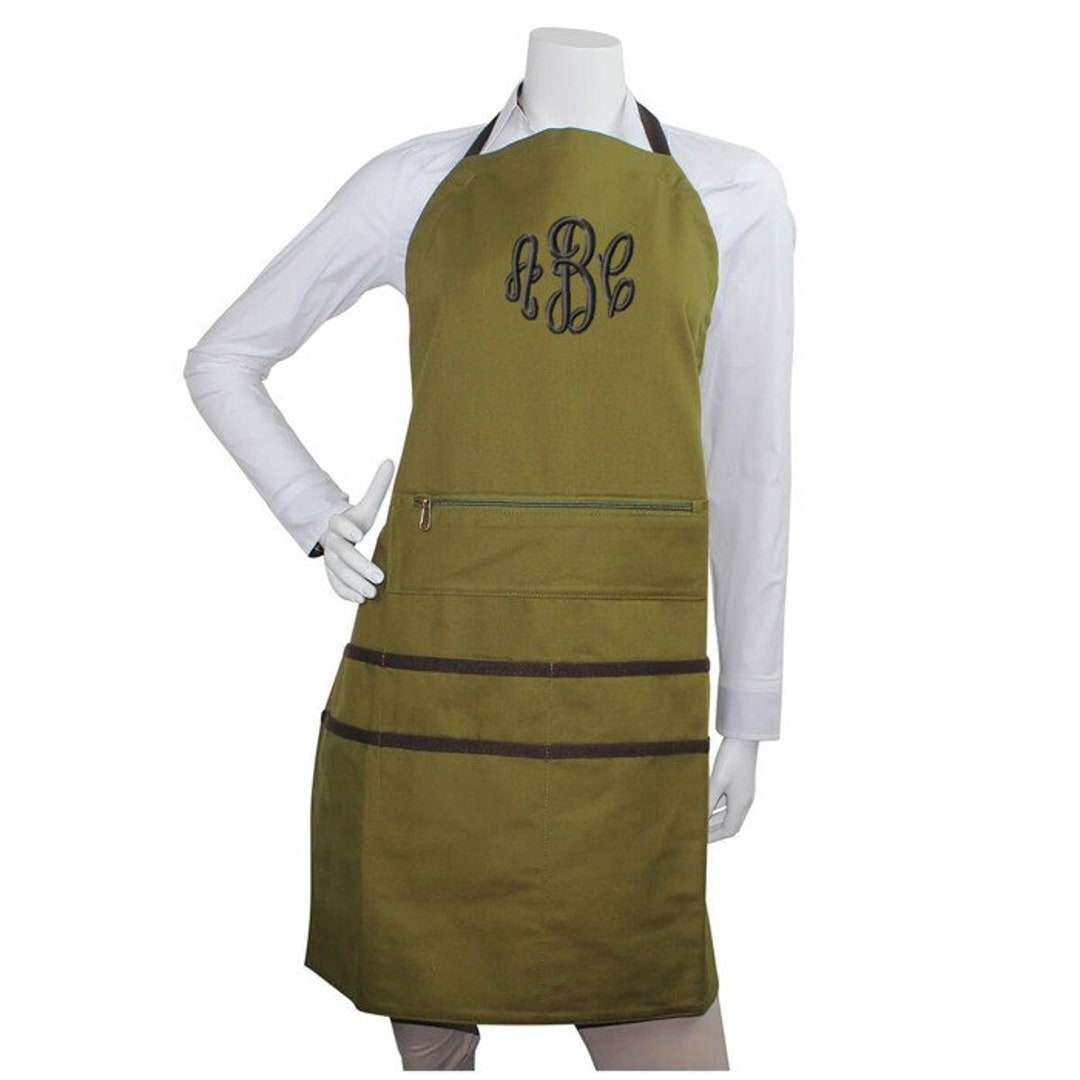 Monogrammed Apron Cooking Kitchen Monogram Grill Mother's Day Father's ...