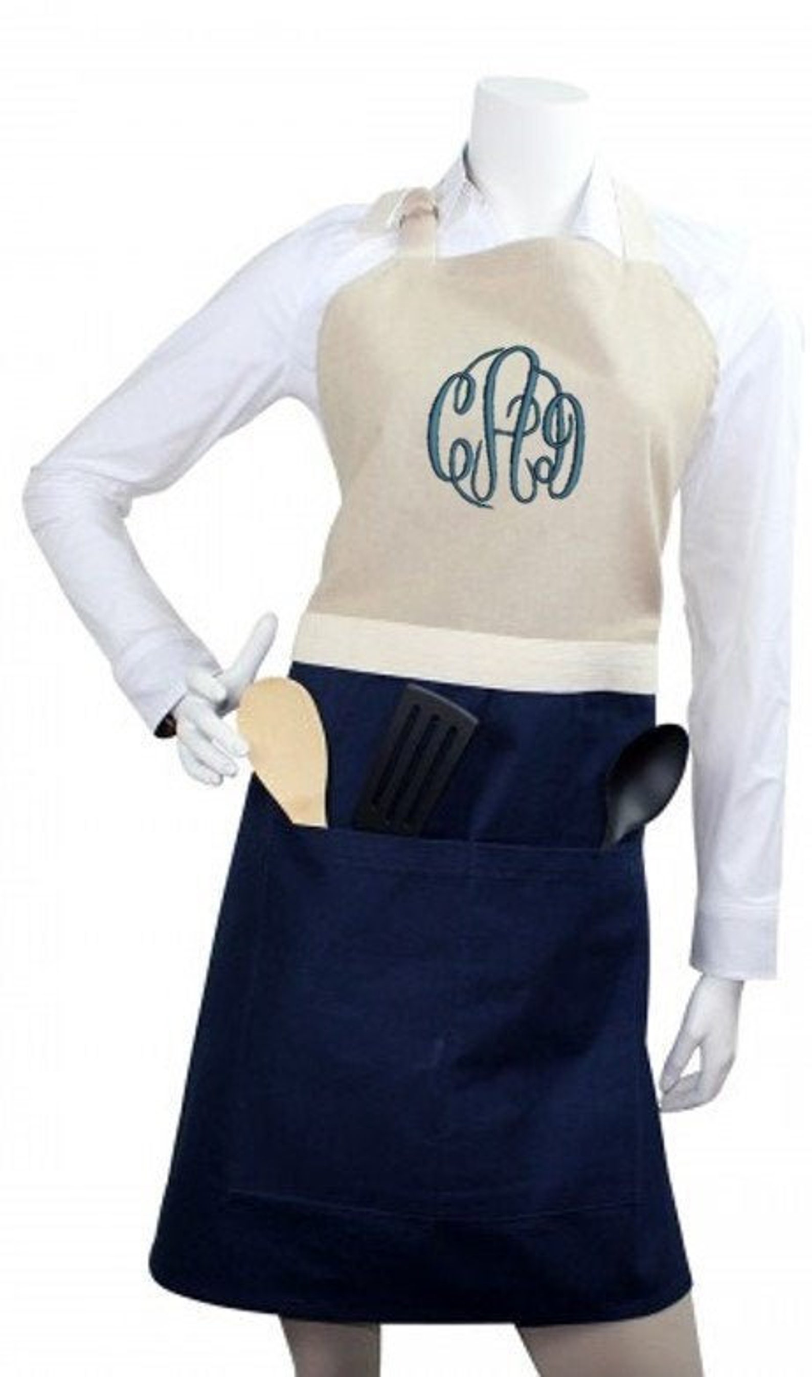 Monogrammed Apron Cooking Kitchen Monogram Grill Mother's | Etsy