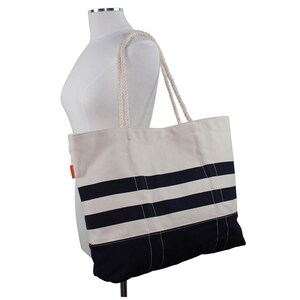 Monogrammed Canvas Tote Maritime Shoulder Tote Beach Lake Bag - Etsy