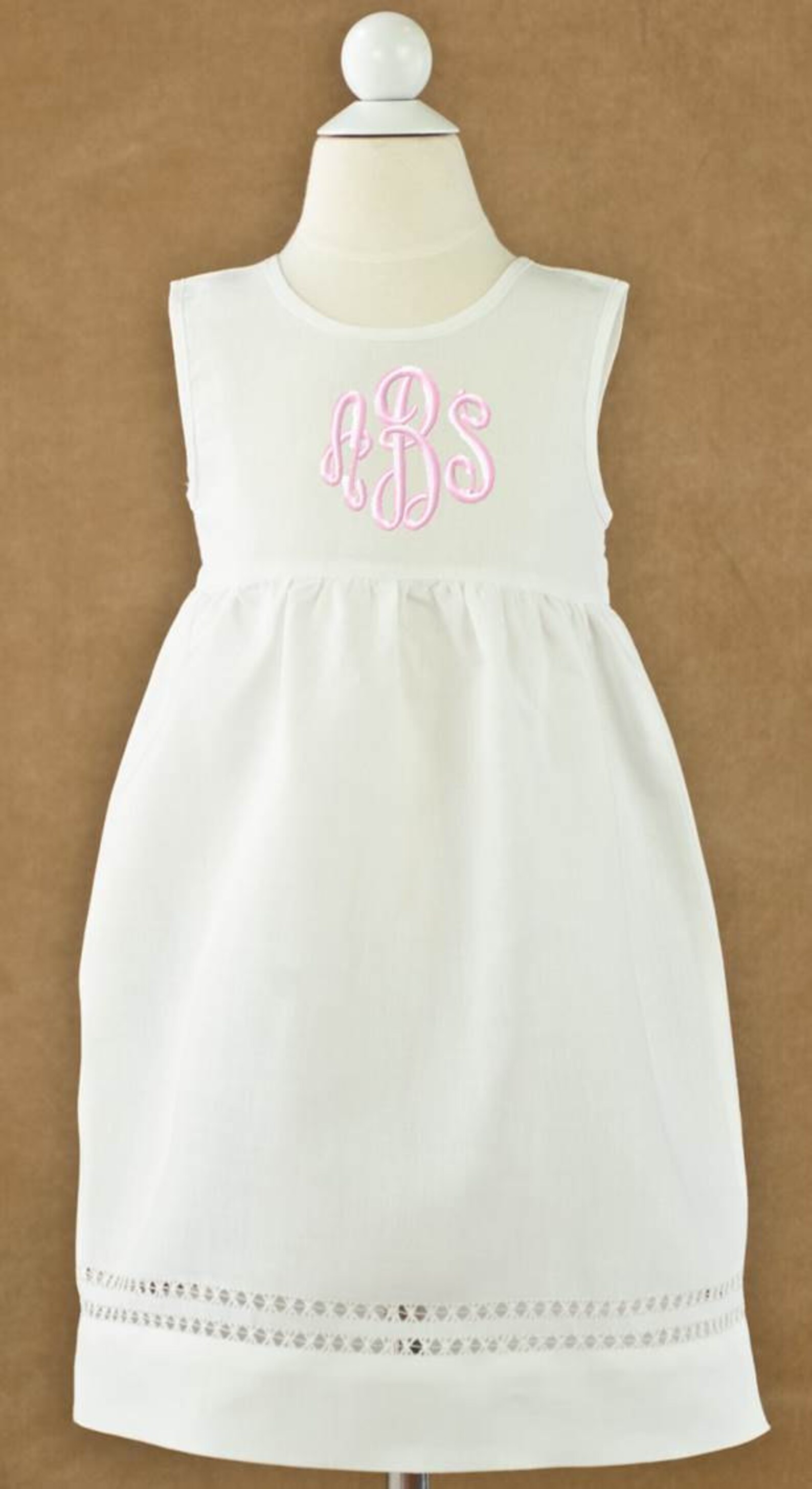 Monogrammed Linen Dress Sundress Beach Picture Summer Easter Pink White ...