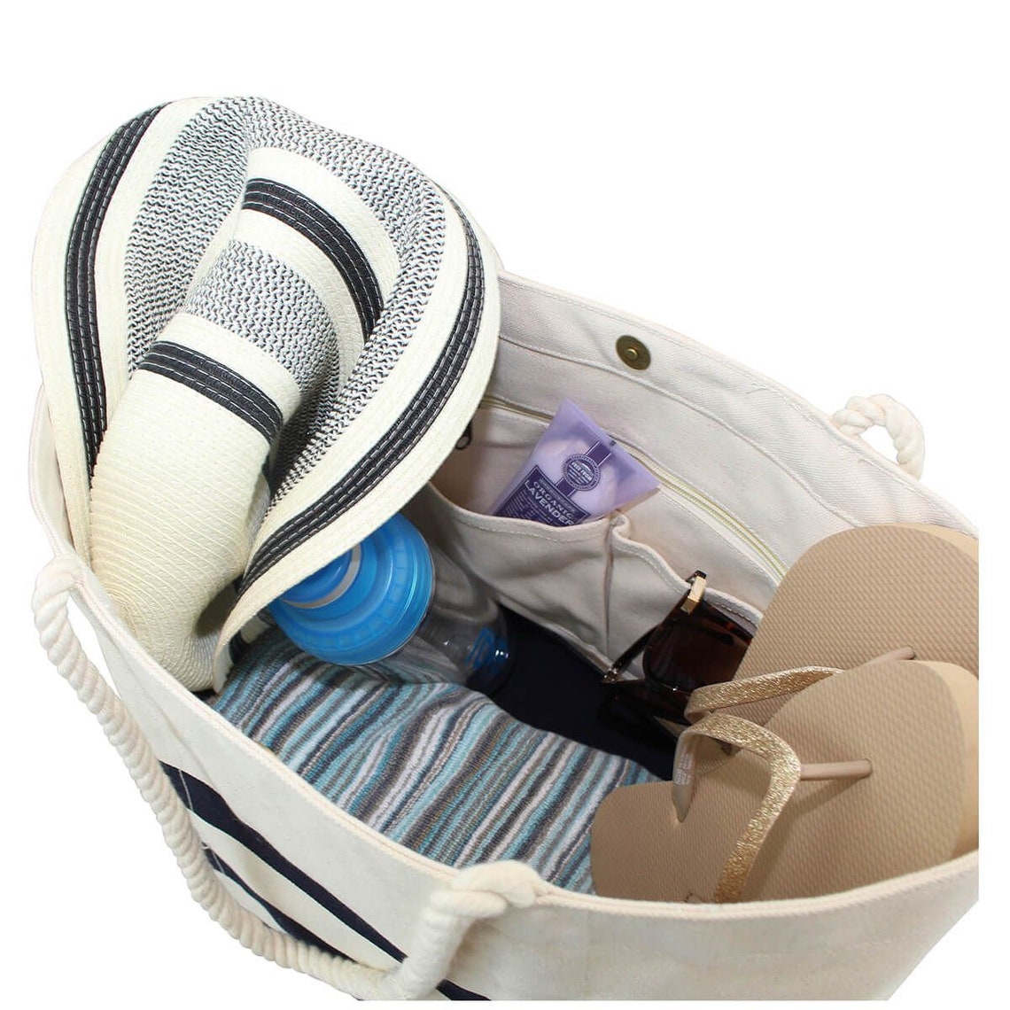 Monogrammed Canvas Tote Maritime Shoulder Tote Beach Lake Bag | Etsy