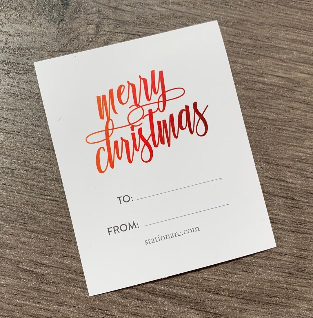 Merry Christmas Sticker Gift Tag | Christmas Gift Tag - Etsy