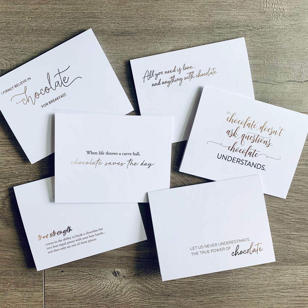 Chocolate Lovers Card Collection | Chocolate-themed Notecards - Etsy
