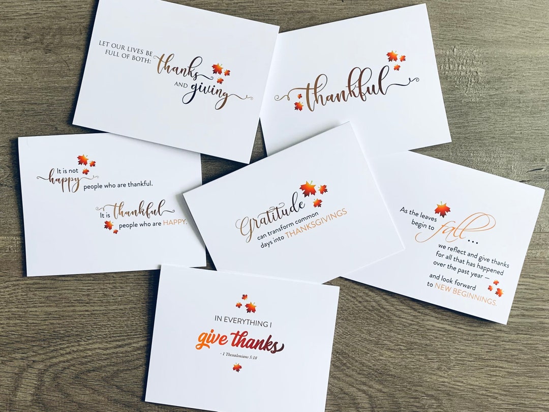 Giving Thanks Notecard Set | Thanksgiving Thank You Cards - Etsy