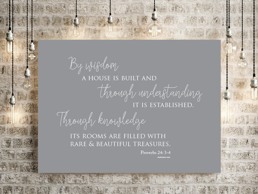 By Wisdom a House is Built | Printable Art - Etsy