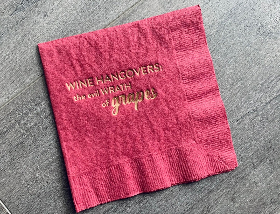 Wine Hangovers, Evil Wrath of Grapes | Wine Party Cocktail Napkins - Etsy
