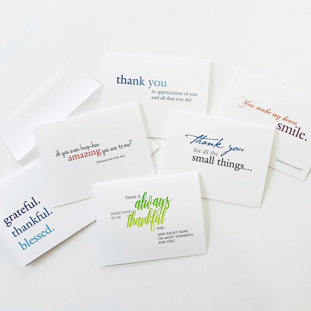 Expressing Gratitude Card Collection | General Thank You Notes - Etsy