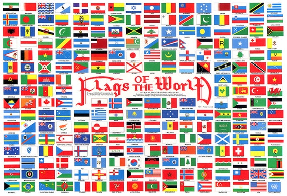 238 Flags of the World circa 1990 | Etsy