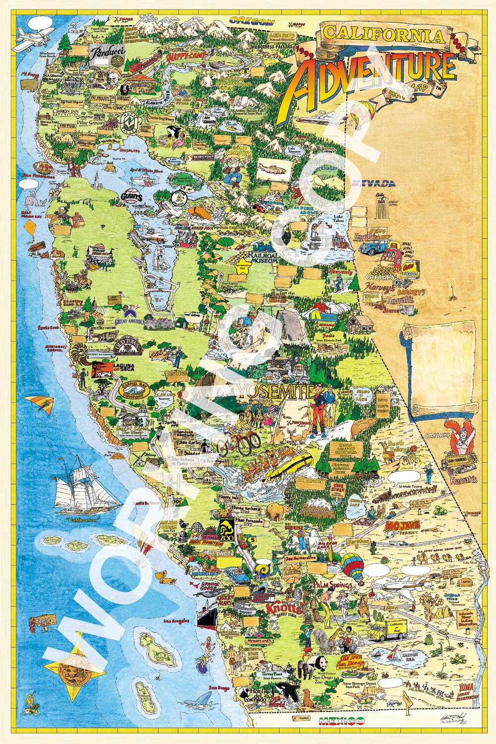 California Adventure Wall Map | Etsy