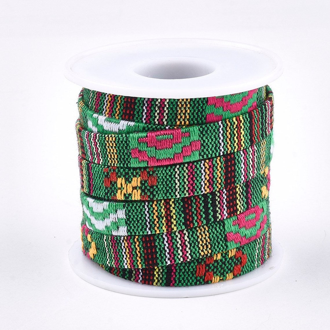 5 M Cotton Band Boho Ethnic 10 Mm Wide Green for the - Etsy UK