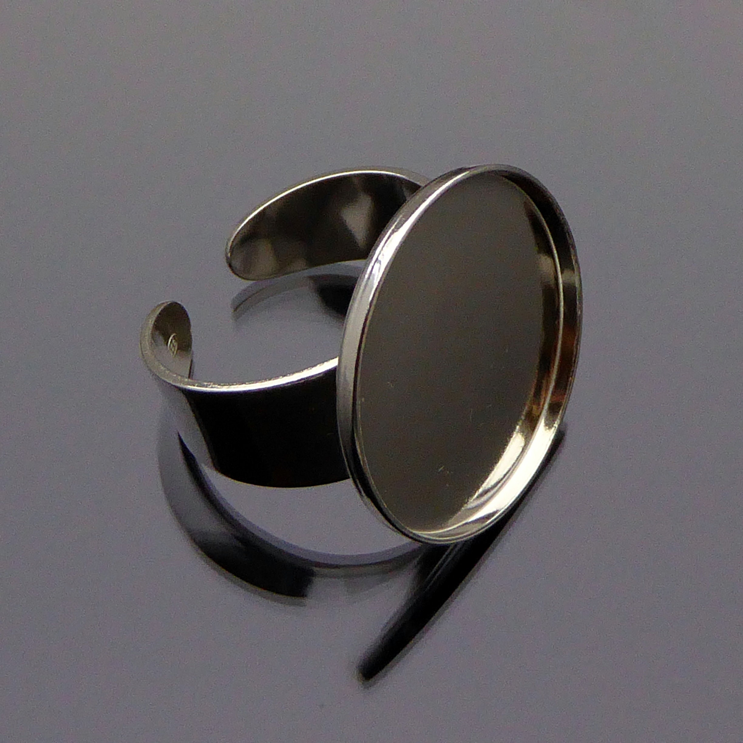 2 Stk. 925 Sterling Silber Ring Rohling mit 20mm Fassung für | Etsy