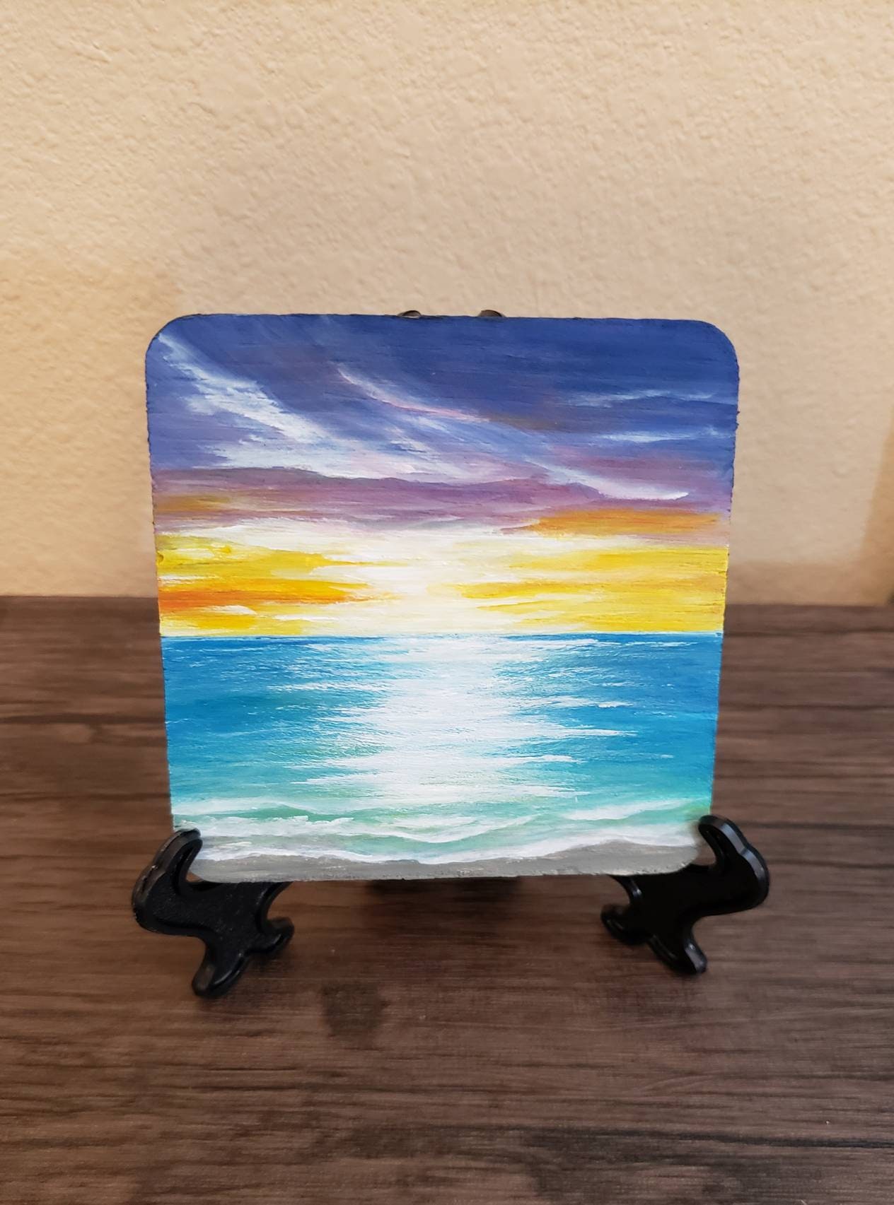 Mini Acrylic Ocean Abstract Painting Seascape Painting on - Etsy UK