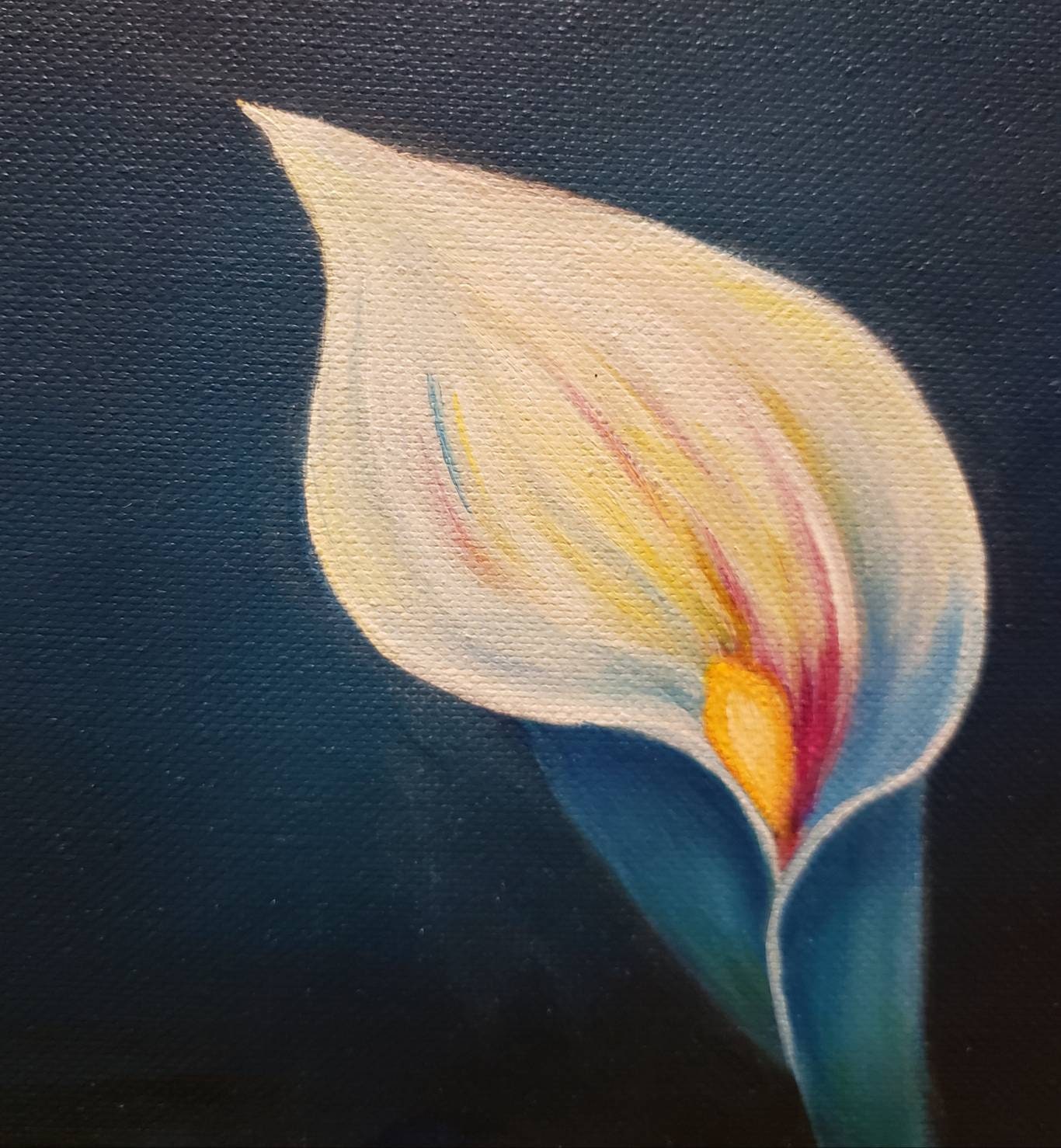 Calla Lily Flower Painting Acrylic on Canvas, 6x6 In - Etsy