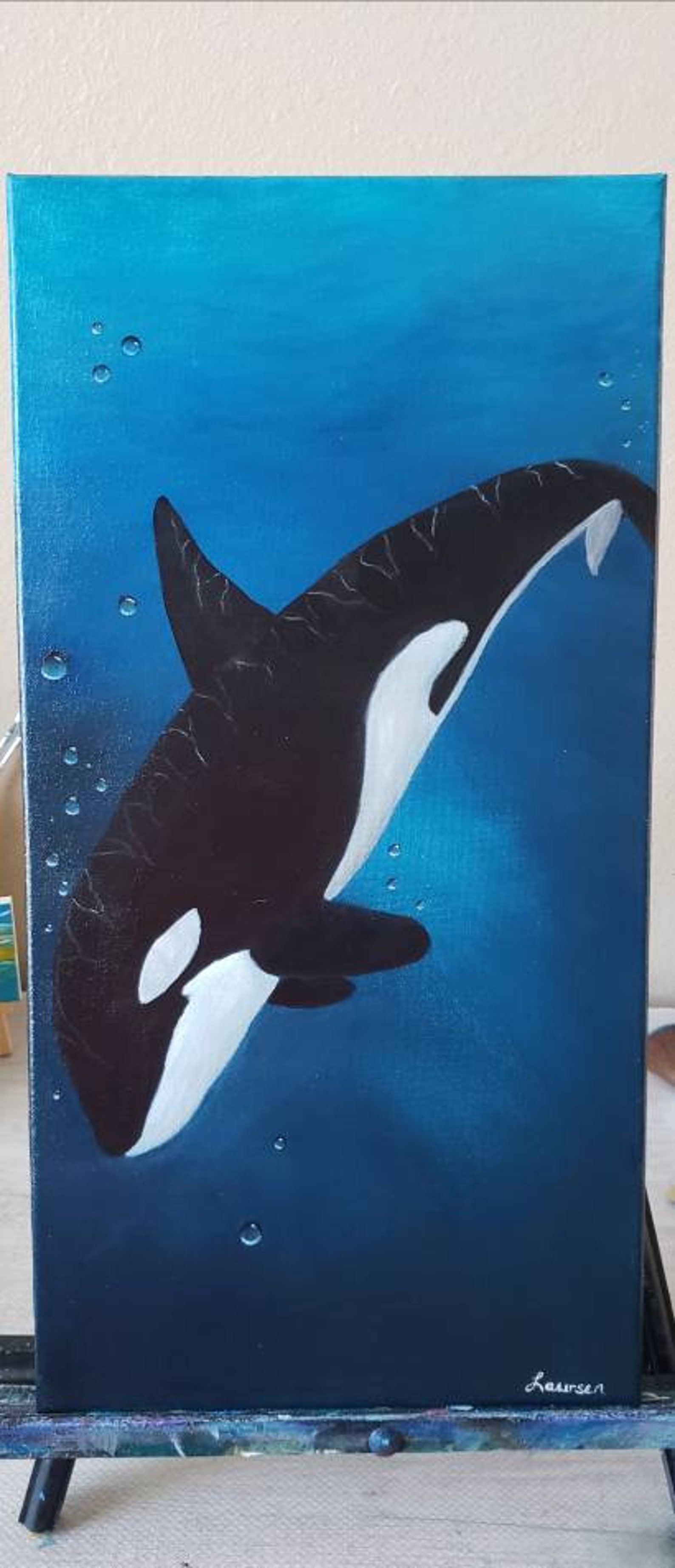 Killer Whale Sealife Orca Ocean Original Acrylic Painting 10x20 - Etsy