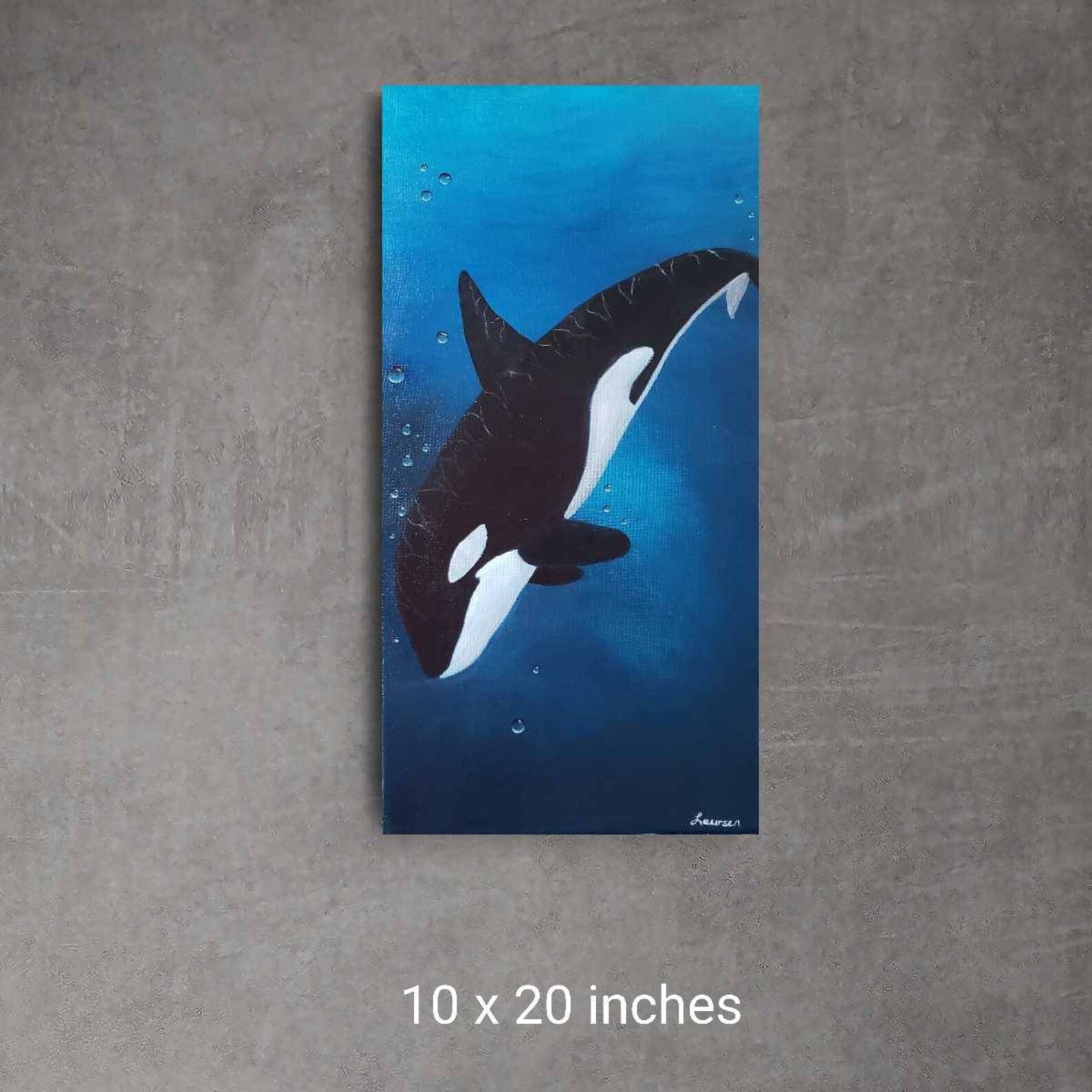 Killer Whale Sealife Orca Ocean Original Acrylic Painting 10x20 - Etsy