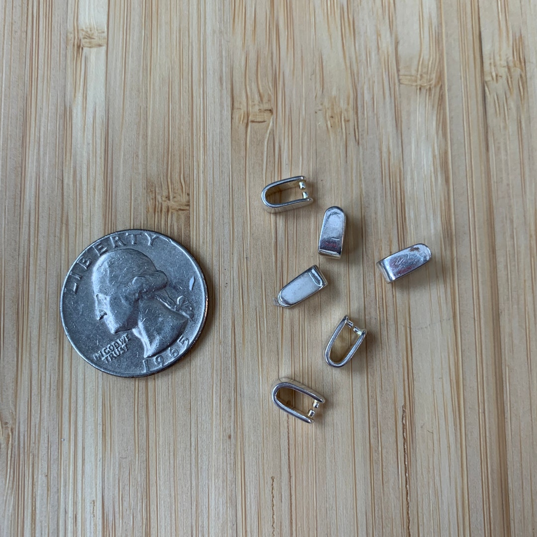 Pinch / Clip Bail in Sterling Silver - 8mm by 5mm (finding) - Package ...